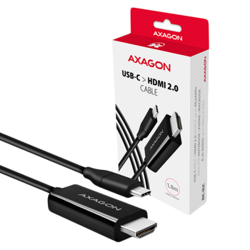 Active USB-C > HDMI 2.0 cable - adapter AXAGON RVC-HI2C for